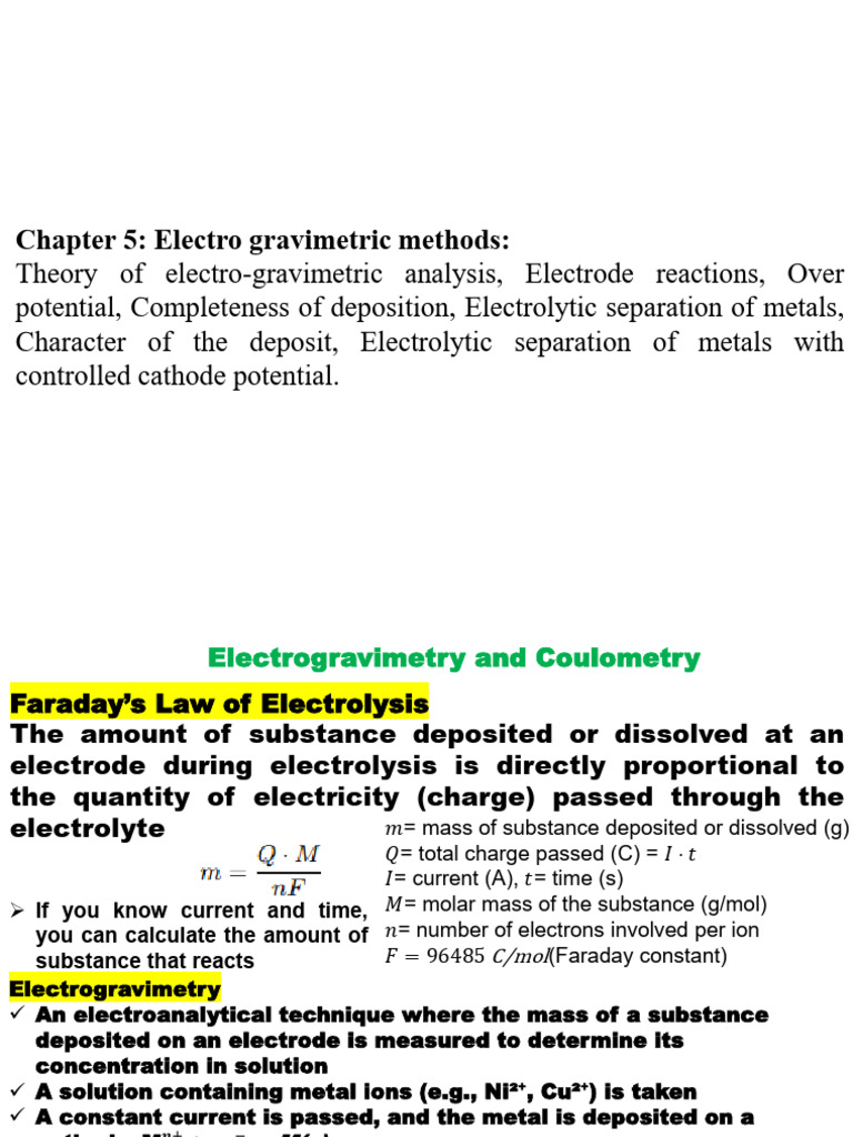 Electro Gravimetric 2025 12 24Se | PDF | Reaction Rate | Electrode