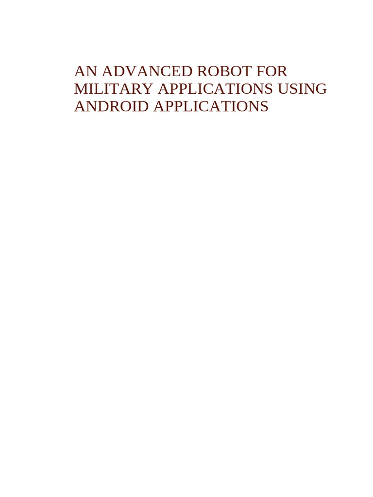 An Advanced Robot For Military Applications Using Android Applications ...