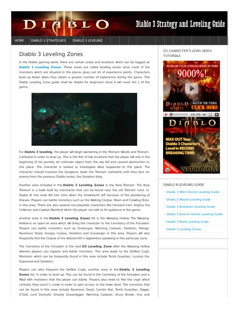Diablo III Strategy and Liveling Guide | Download Free PDF | Online Games | Video Game Design