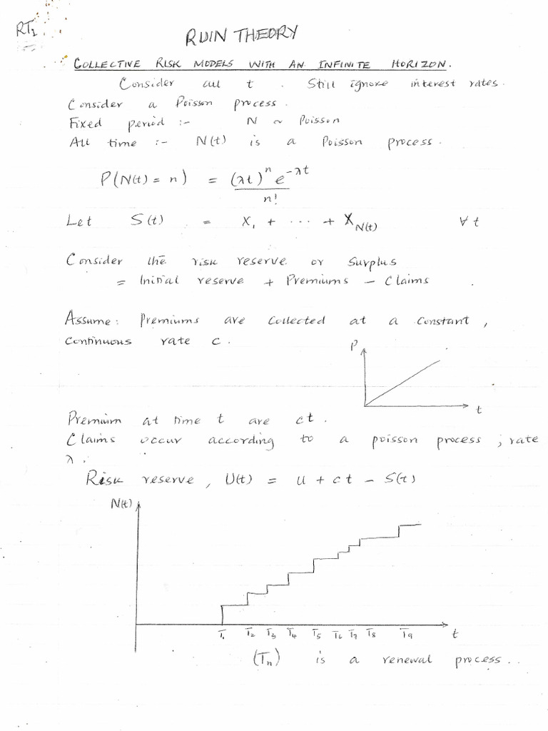 Ruin Theory Notes | PDF
