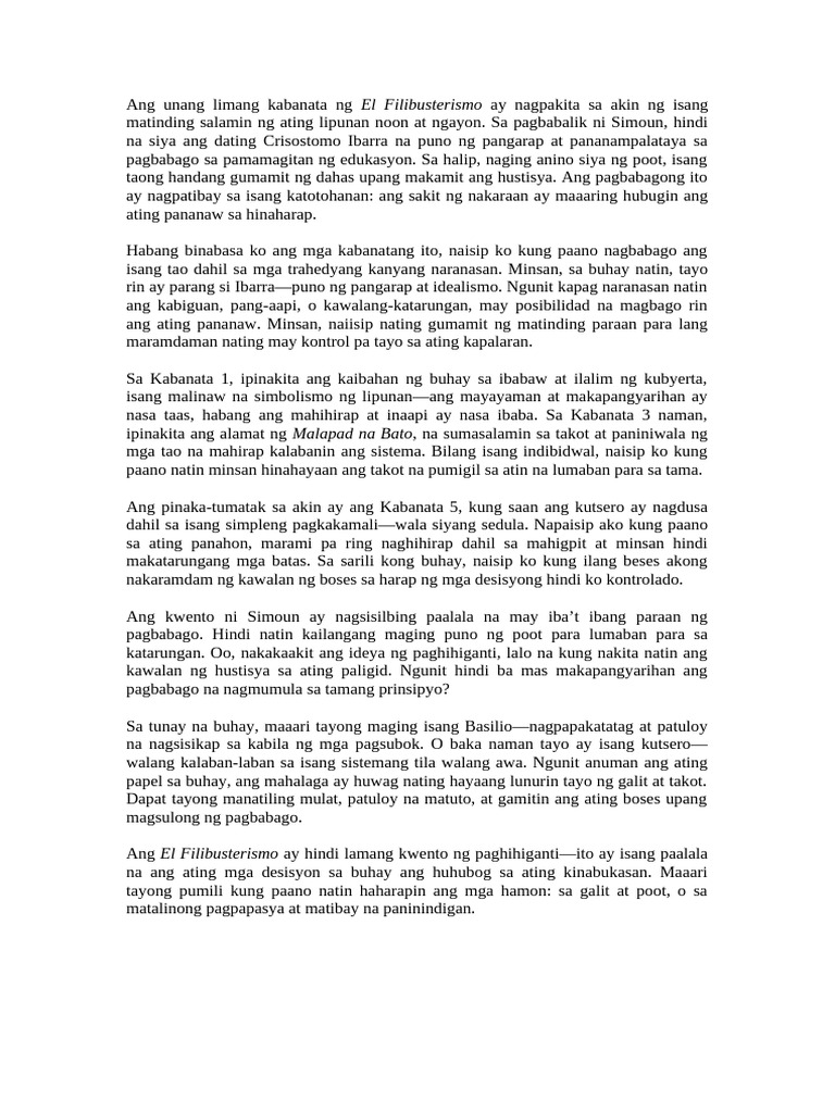 Reflection NG Filipino | PDF