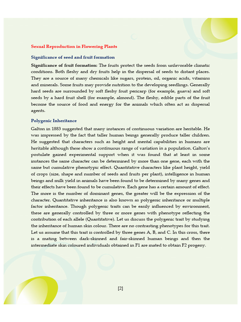 Sexual Reproduction and Inheritance Traits | PDF | Stem Cell | Natural ...