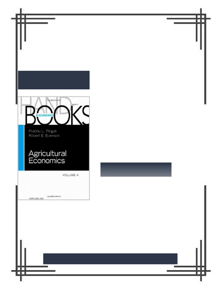 Agricultural Economics 1st Edition Prabhu Pingali (Editor) ebook revised 2025 edition | PDF ...