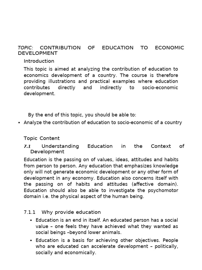 Education's Role in Economic Growth | PDF | Supply (Economics) | Demand