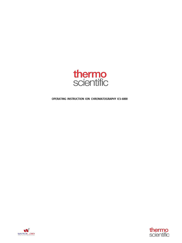 Panduan Operasional Ion Chromatography ICS-6000 | PDF