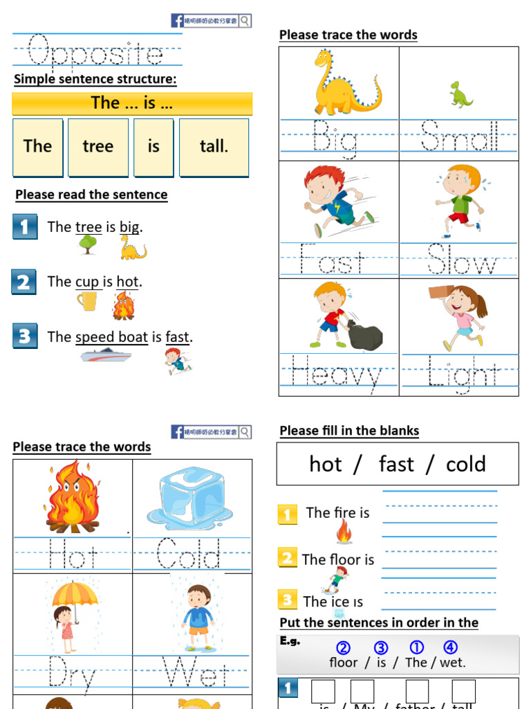 English Simple Sentence (2) - Opposite - The... Is... | PDF