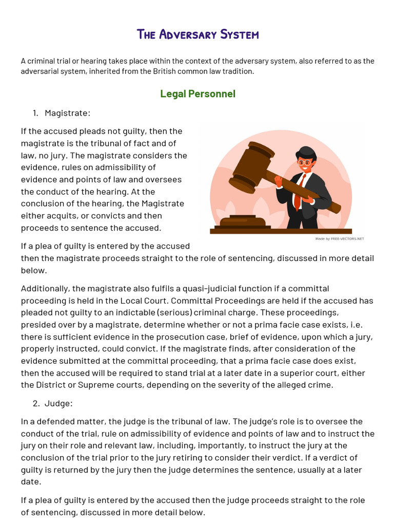 Adversary System and Legal Personnel | PDF | Prosecutor | Plea