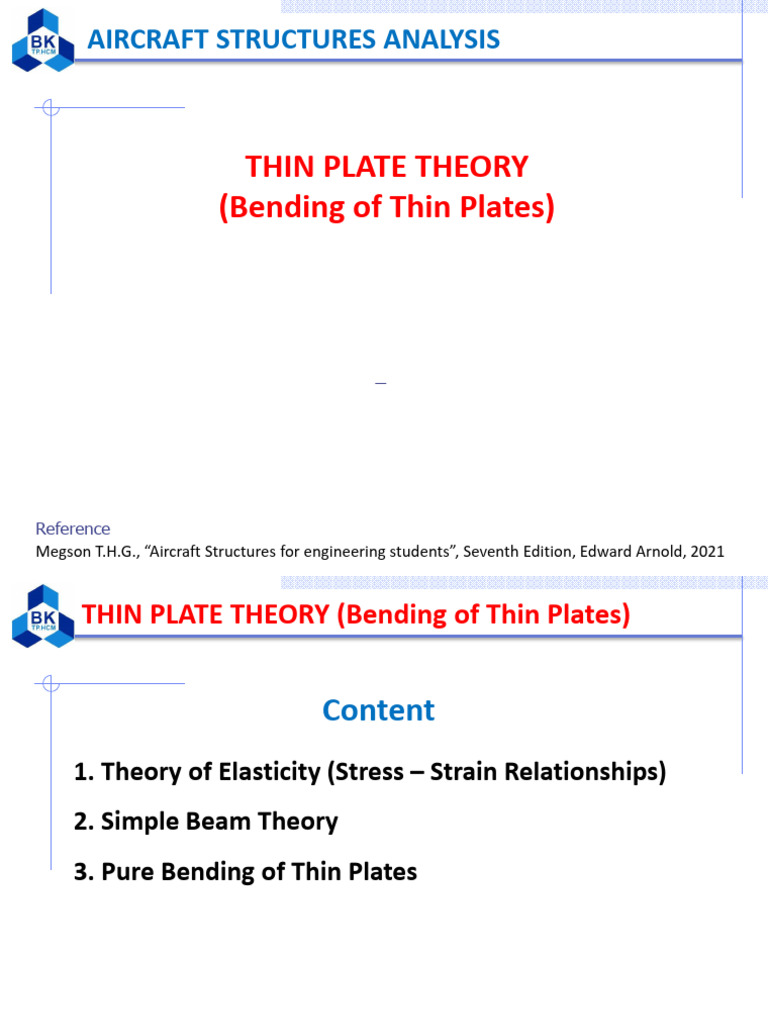 1-Thin Plate Theory (Bending of Thin Plates) | PDF | Bending | Physics