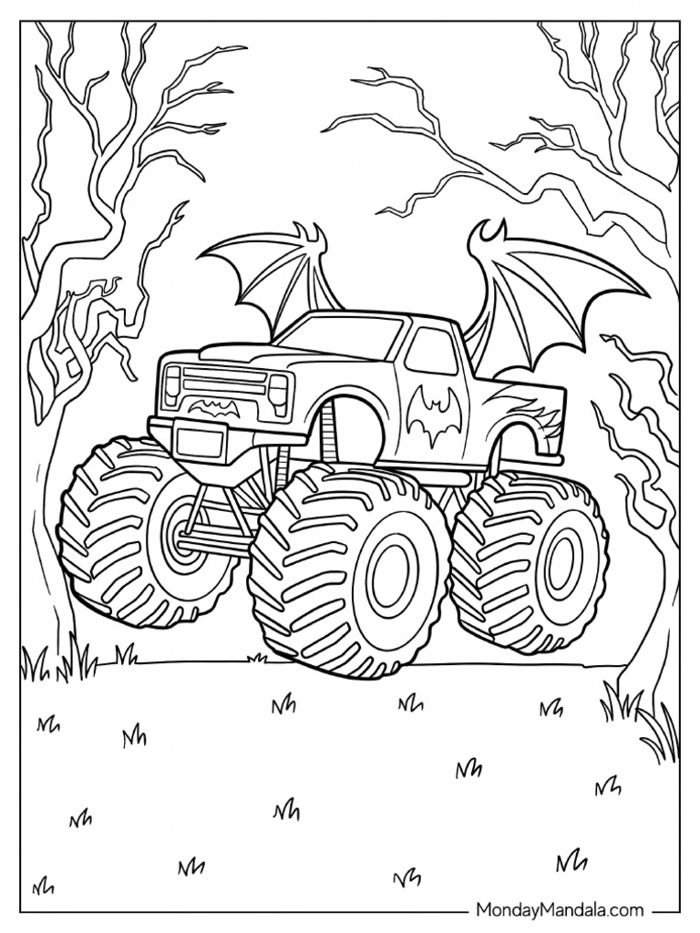 Monster Truck With Bat Wings in Haunted Forest | PDF