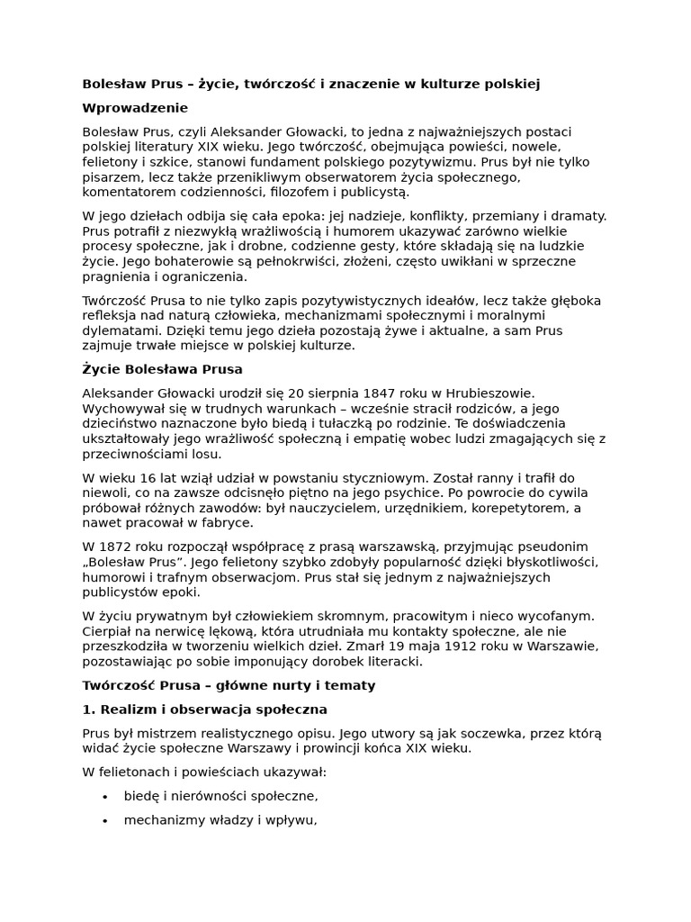 Bolesław Prus | PDF