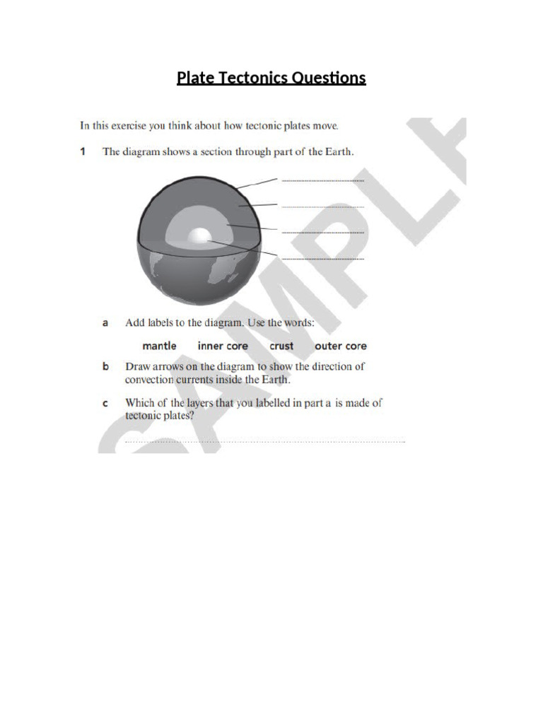 Chem Grade 8 Plate Tectonics WS 2 | PDF
