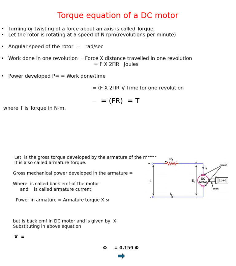DC Motor Torque Equation Explained | PDF