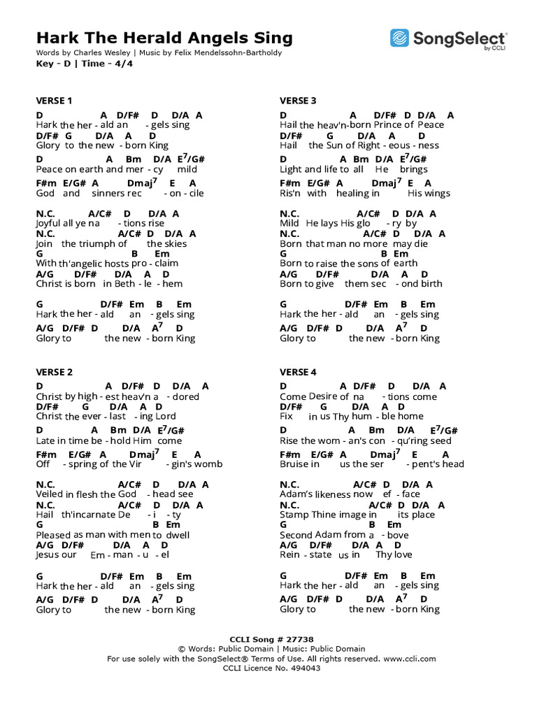 Hark The Herald Angels Sing Lyrics | PDF | Christian Belief And ...