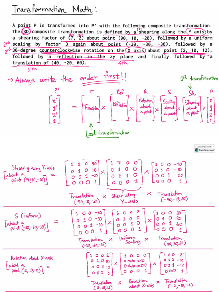 Transformation Math Note | PDF