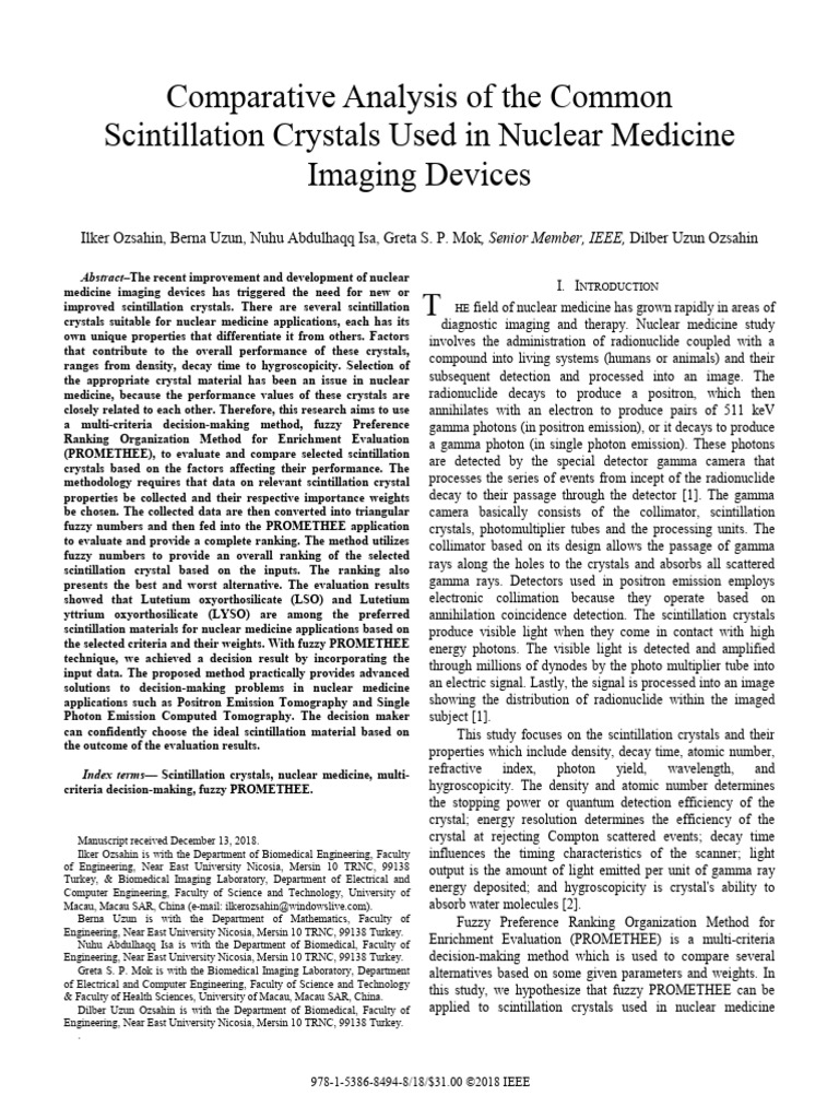 Comparative Analysis of The Common Scintillation Crystals Used in ...