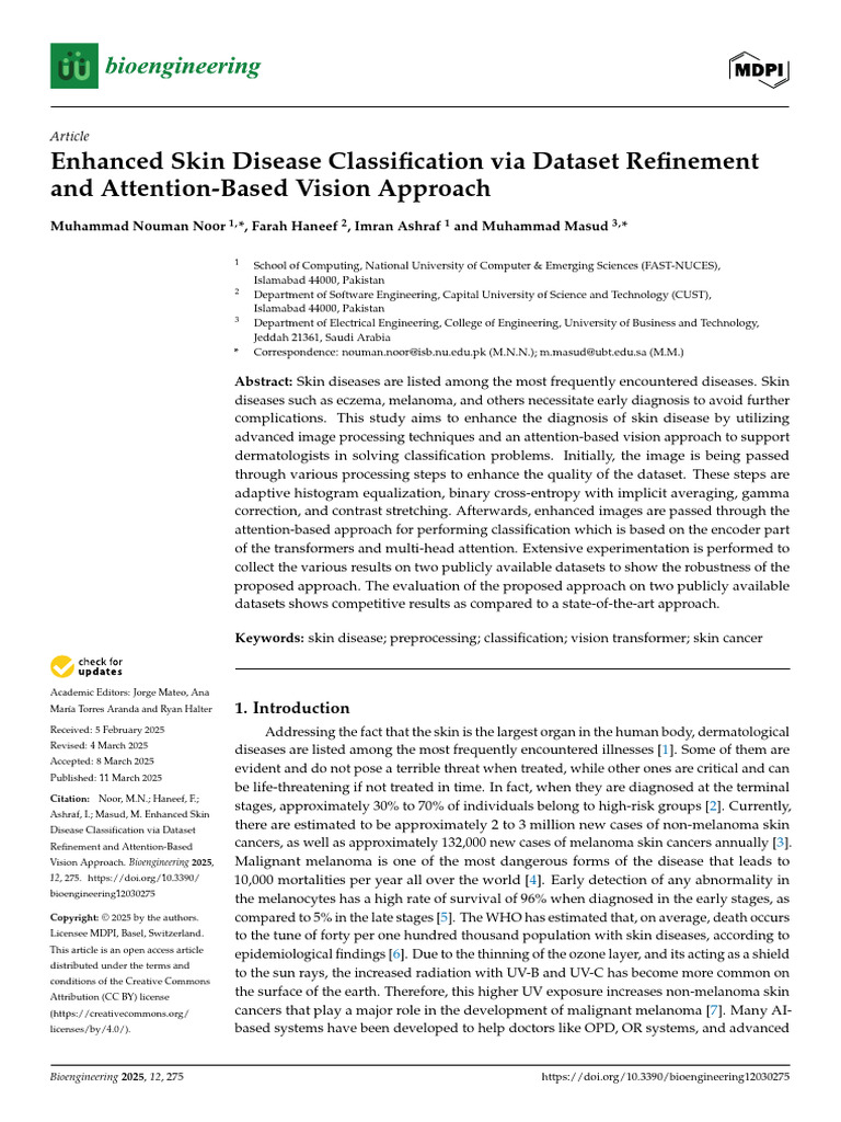 Enhanced Skin Disease Classification via Dataset Refinement and ...