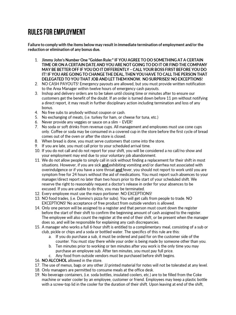 Employment Rules and Guidelines | PDF | Credit Card | Business