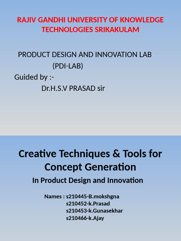 Creative Techniques Concept Generation | PDF | Design Thinking | Innovation
