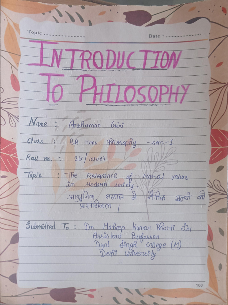 Introduction To Philosophy Semester 1 Project Easy Idea | PDF