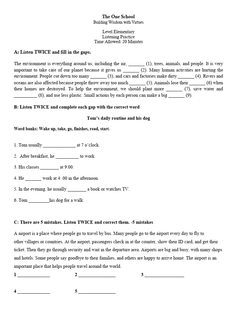 Environmental Listening Practice for Kids | PDF