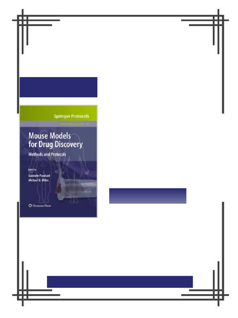 Mouse Models for Drug Discovery Methods and Protocols 1st Edition ...