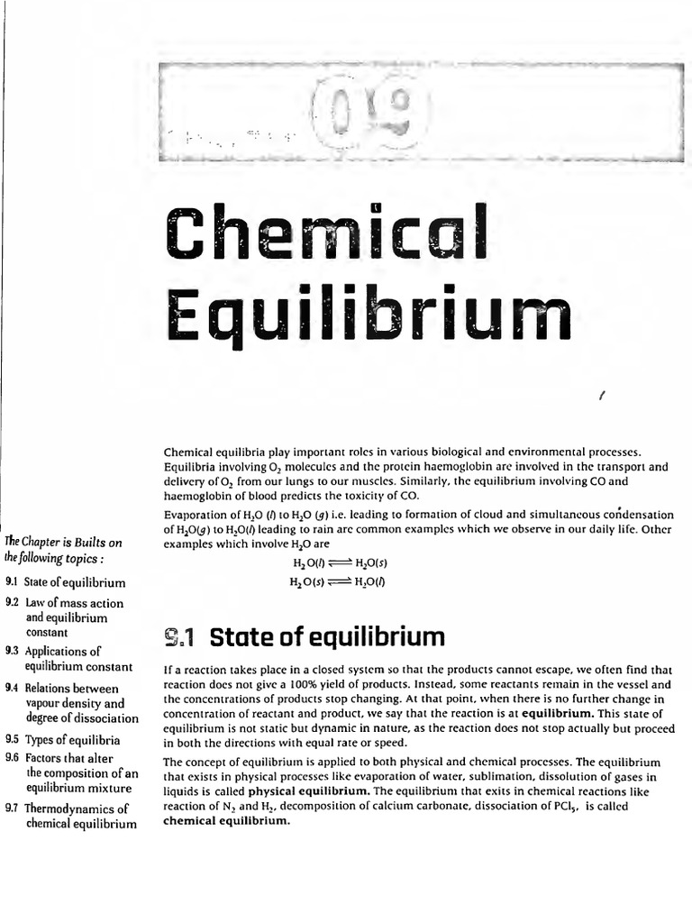 Understanding Chemical Equilibrium Concepts | PDF | Chemical ...