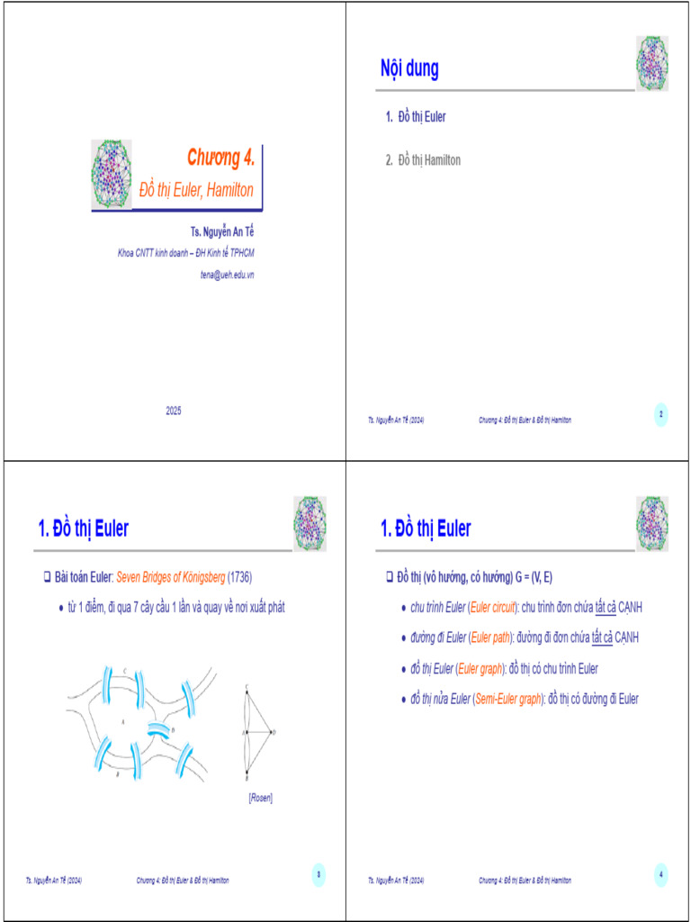 LTDT.2025.Ch4 - Do Thi Euler Va Do Thi Hamilton | PDF