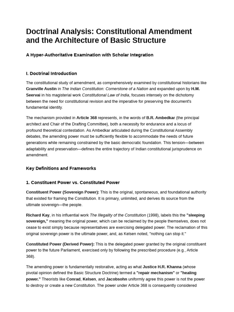 Constitutional Amendment Basic Structure Hyperauthoritative | PDF ...