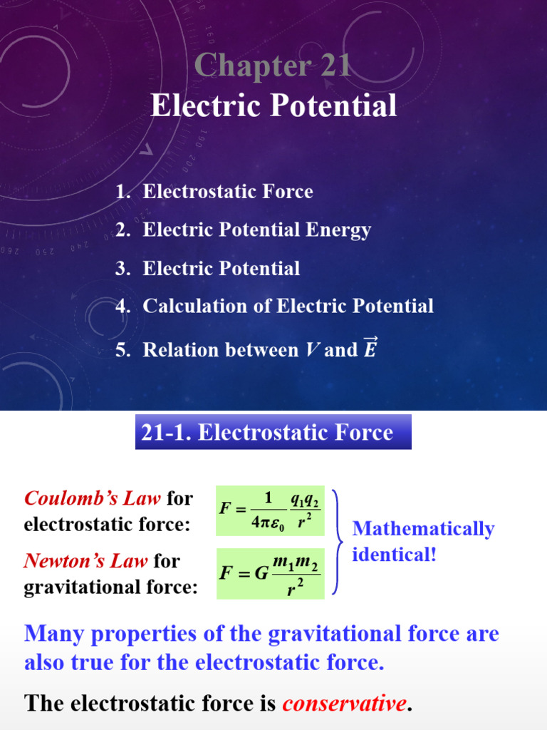 Electric Potential and Energy Explained | PDF | Force | Potential Energy