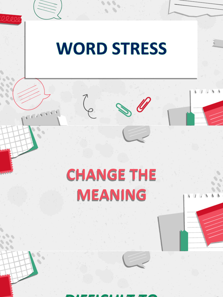 word-stress | PDF | Stress (Linguistics) | Syllable