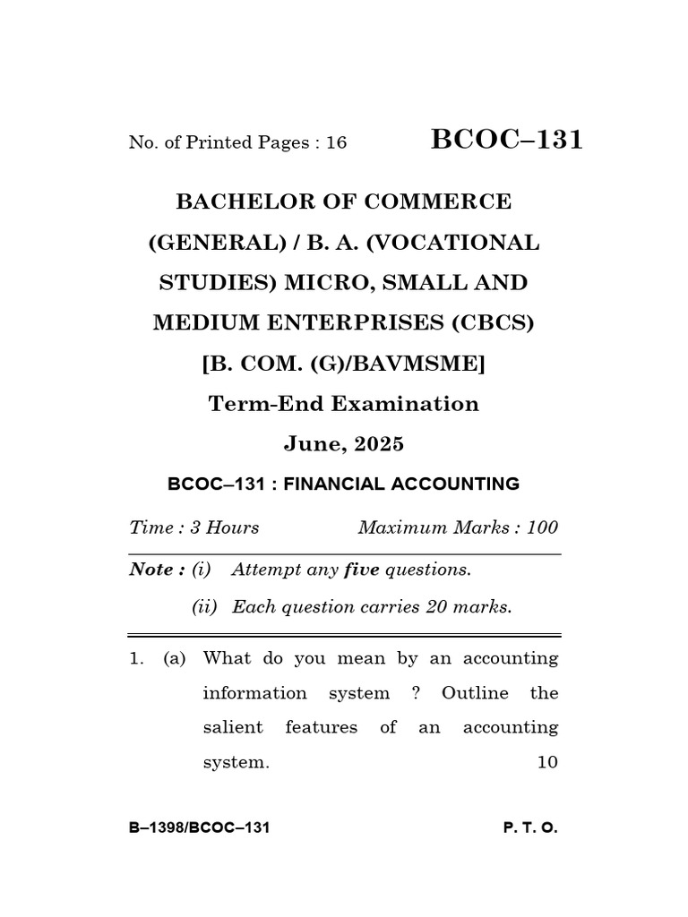 Financial Accounting Exam Guide 2025 | PDF | Depreciation | Expense