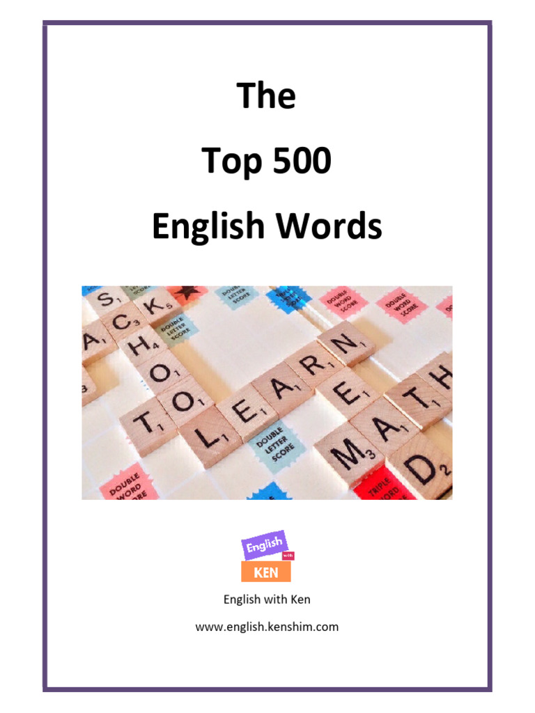Top 500 Most Common English Words | PDF | Vocabulary | Linguistic Typology