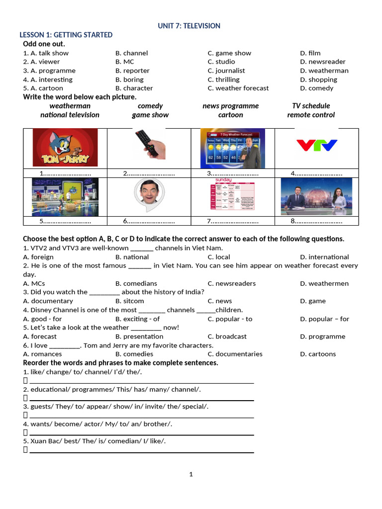 Television Lesson: Activities & Questions | PDF | Strength Training