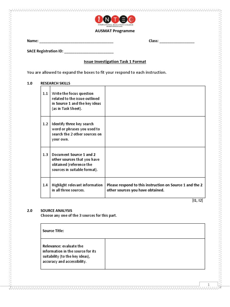 Issue Investigation Task 1 Format | PDF | Career & Growth | Computers