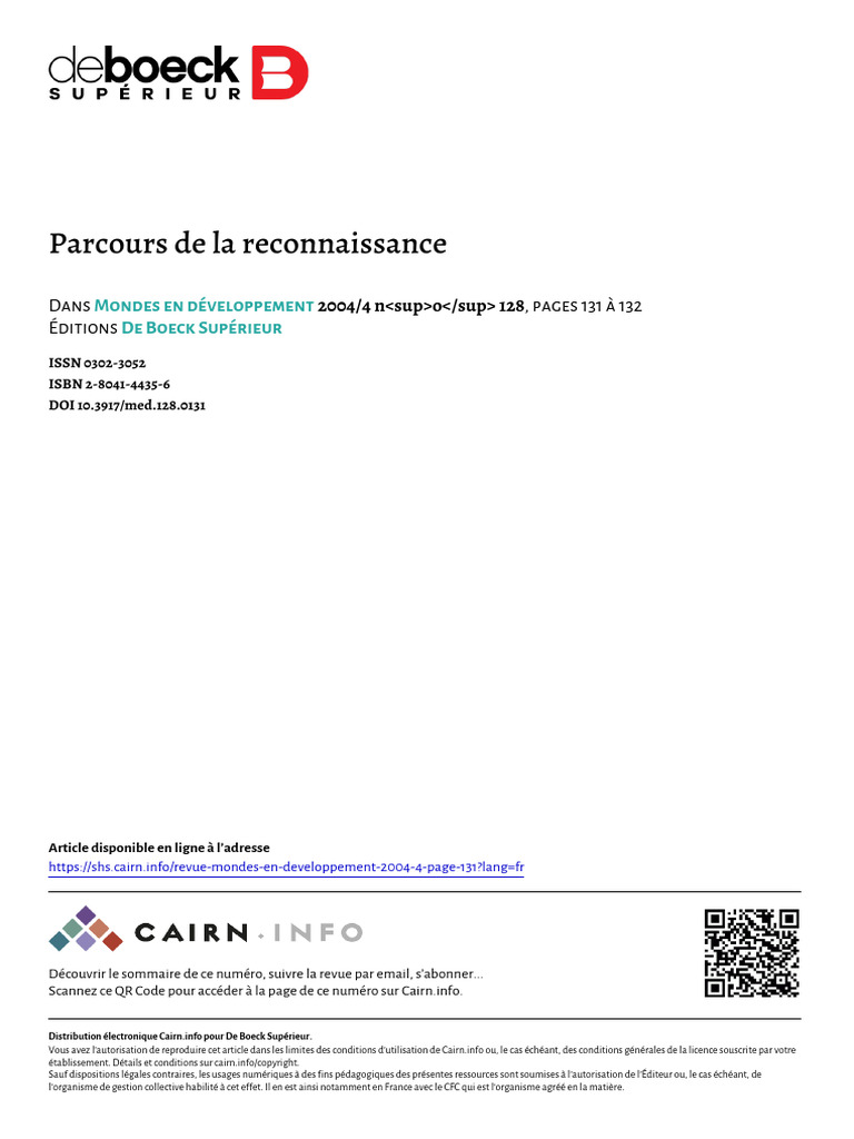 Parcours de la reconnaissance par Ricœur | PDF | État | Georg Wilhelm ...