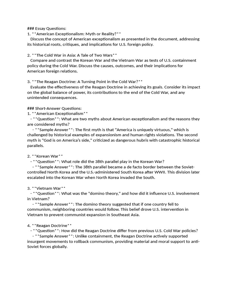 U.S. Foreign Policy: Key Historical Events | PDF | Bush Doctrine ...