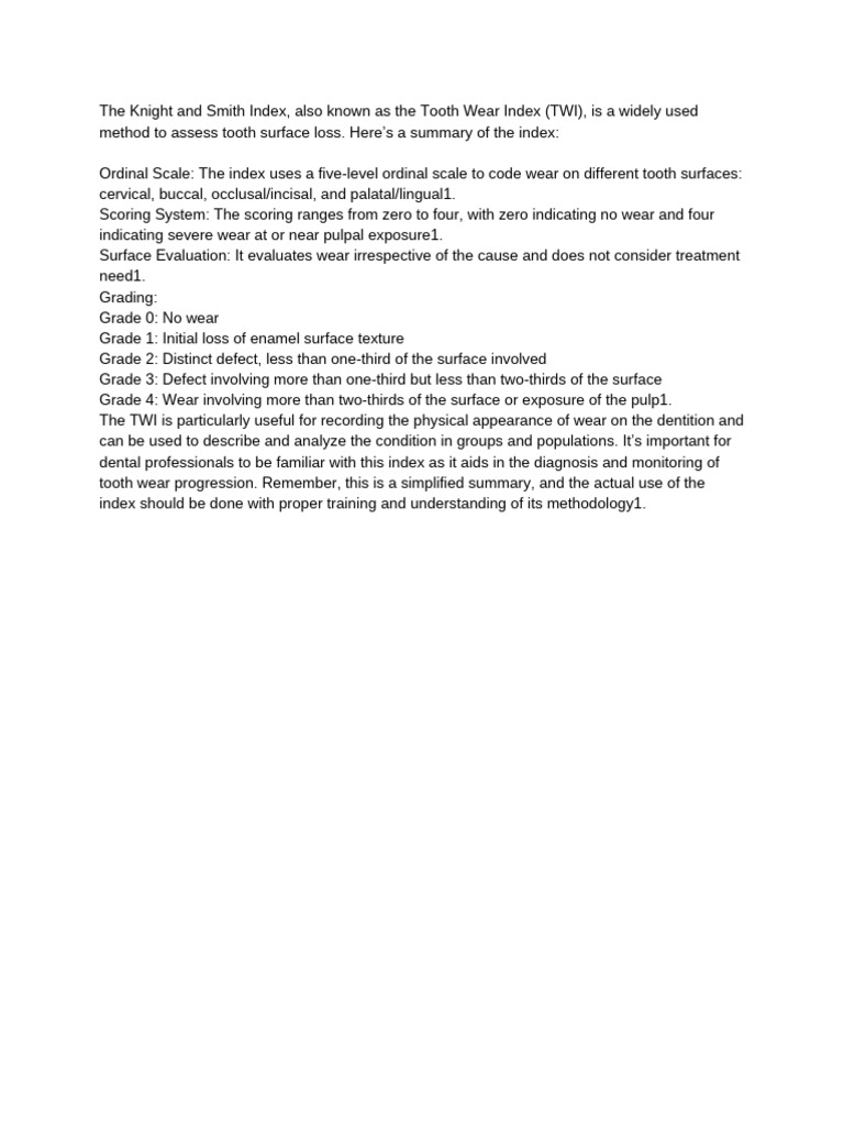 Knight and Smith Index | PDF