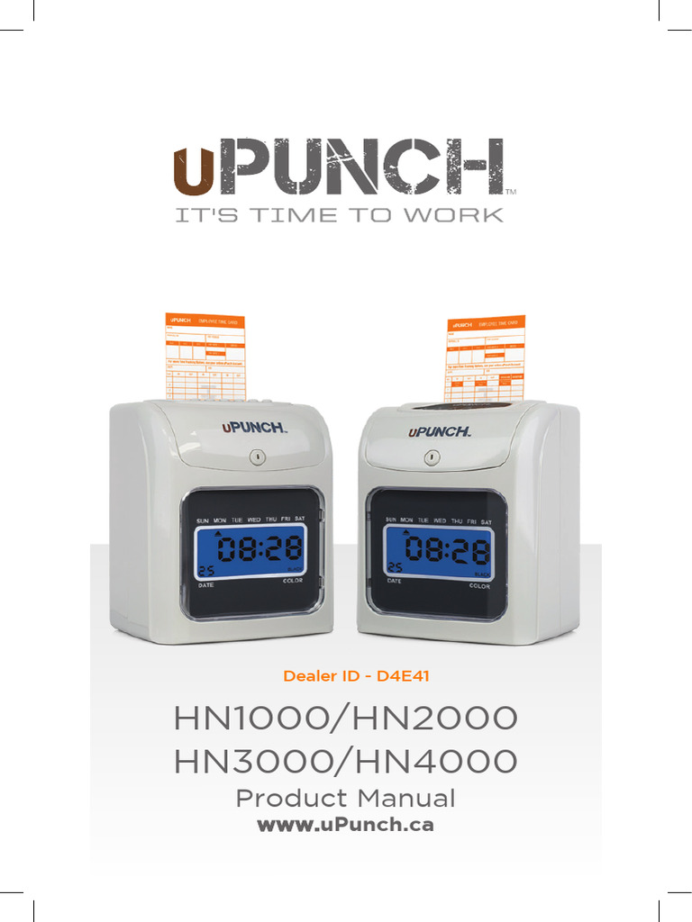 uPunch HN3000/HN4000 Manual Guide | PDF | Workweek And Weekend