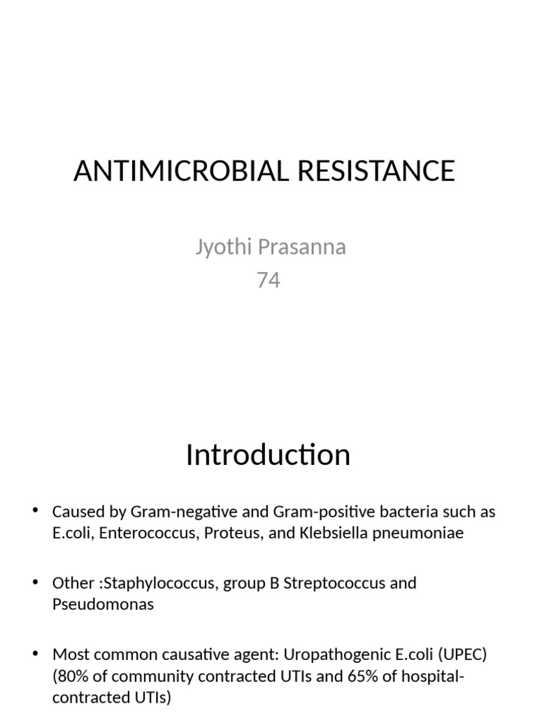 Antimicrobial Resistance in UTIs | PDF | Beta Lactamase | Antimicrobial ...