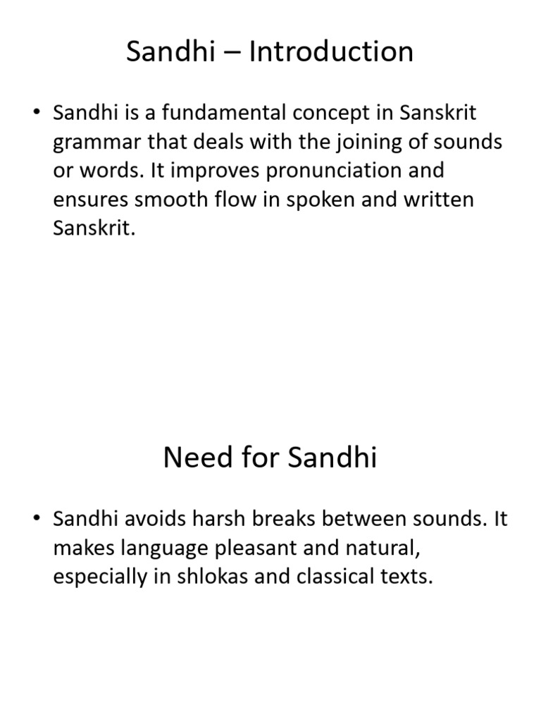 Understanding Sandhi in Sanskrit Grammar | PDF