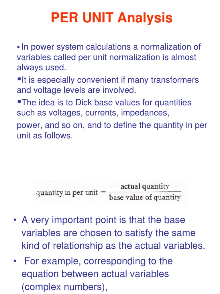 Per Unit System in Power Analysis | PDF | Electrical Impedance ...