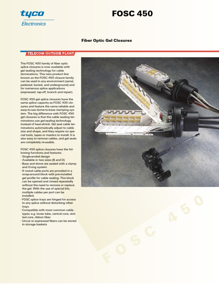 Raychem-FOSC450x Spec Sheet | PDF | Optical Fiber | Cable