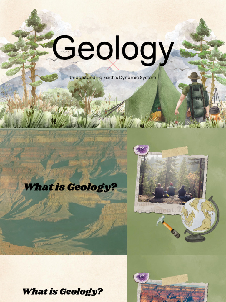Geology Education Presentation in Beige Green Nature Watercolor Style ...