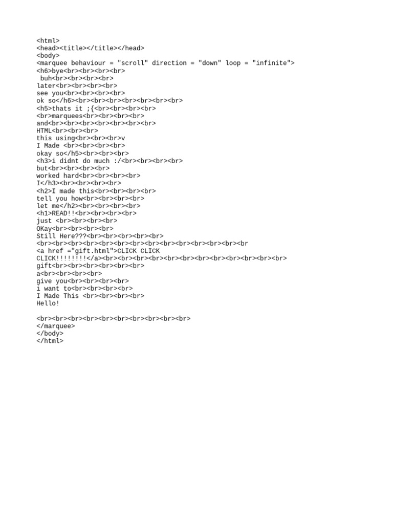 HTML Marquee Example Document | PDF