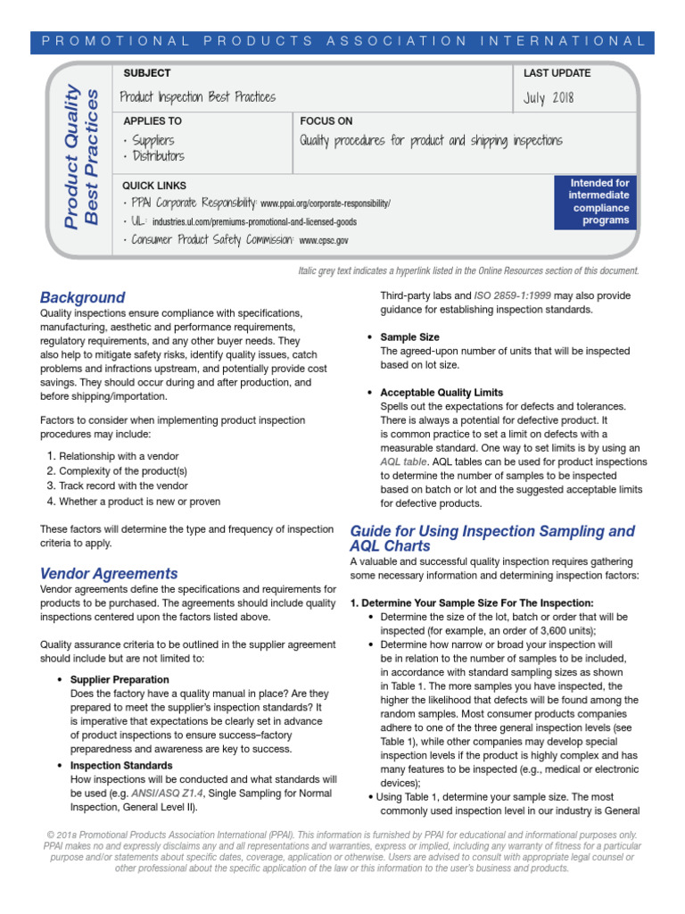 Product Inspection Best Practices Guide | PDF | Business