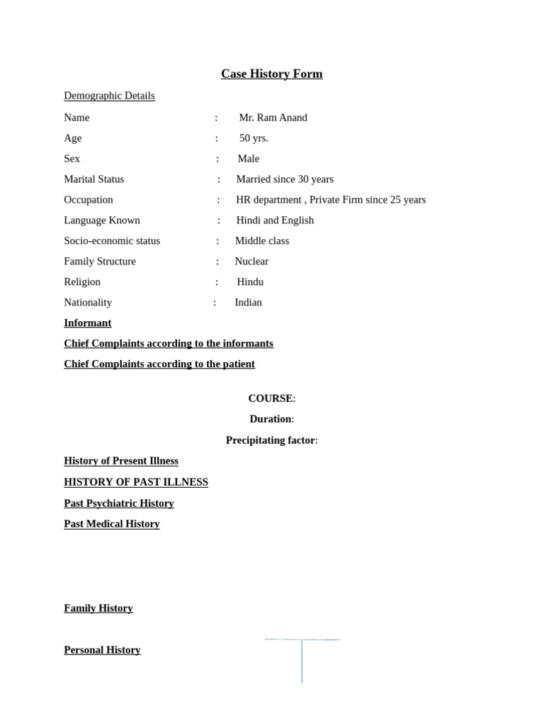 Patient Case History Overview | PDF