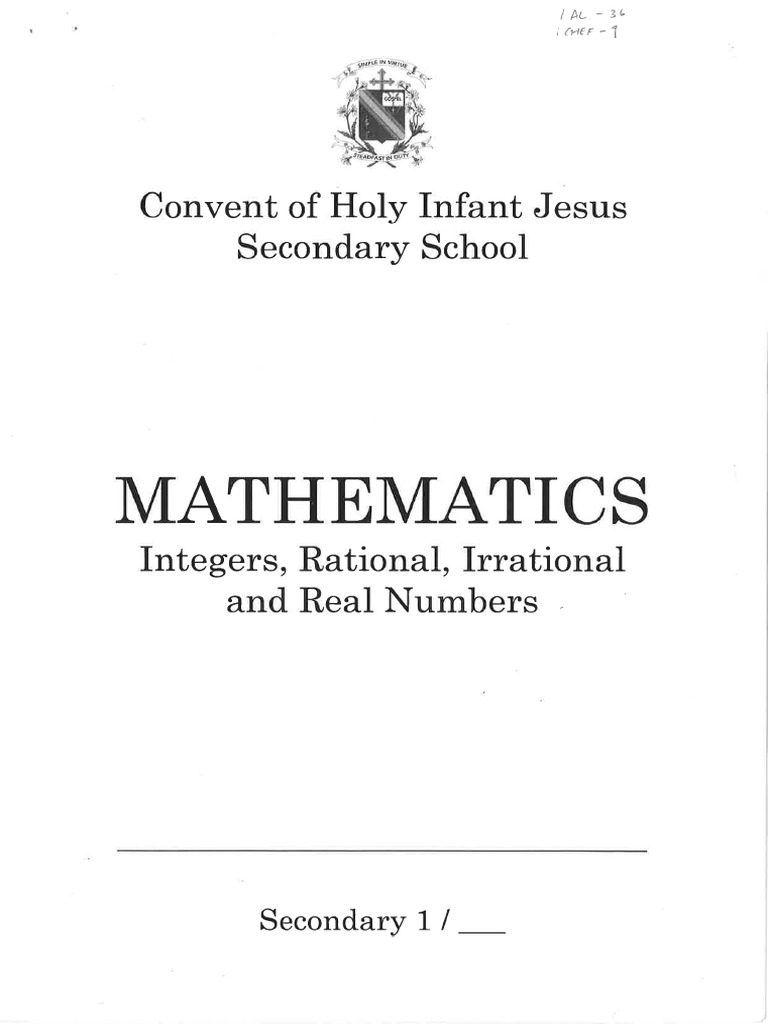 Notes - Integers, Rational Numbers and Real Numbers (Completed) | PDF