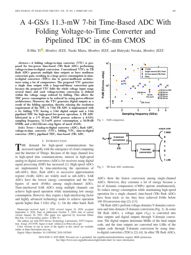 4-GS/s 7-bit Low-Power TB ADC Design | PDF | Analog To Digital ...
