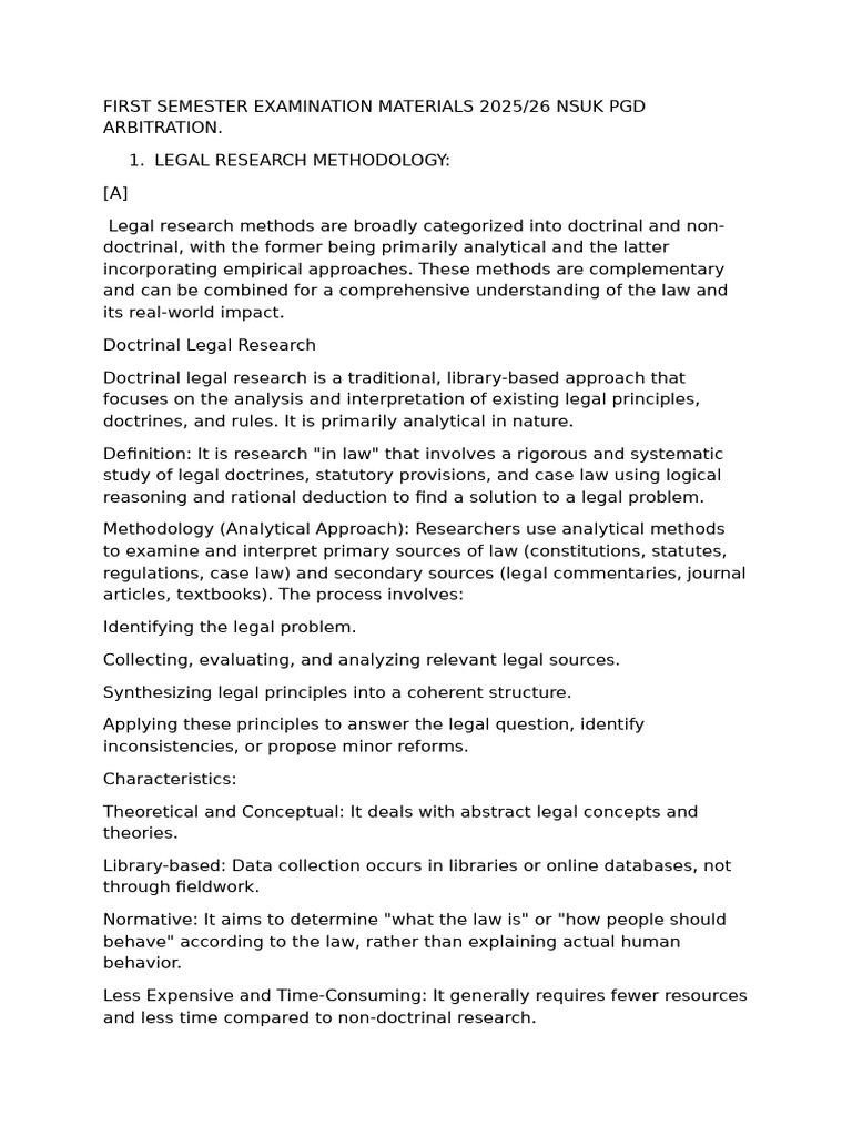 Legal Research Methodologies Overview | PDF | Alternative Dispute ...