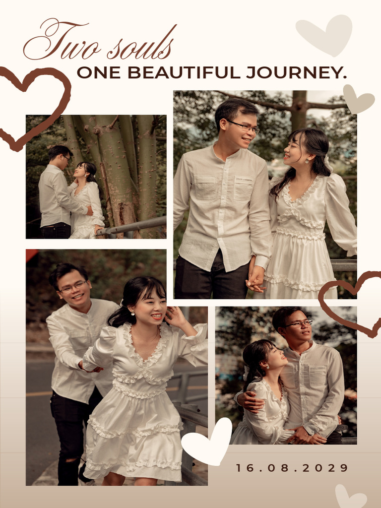 Brown and White Simple Couple Photo Collage | PDF